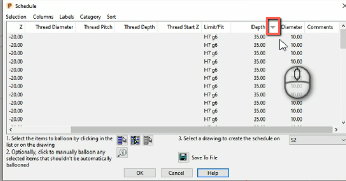 Hole Schedule not automatically labelling all hole series in PowerShape.