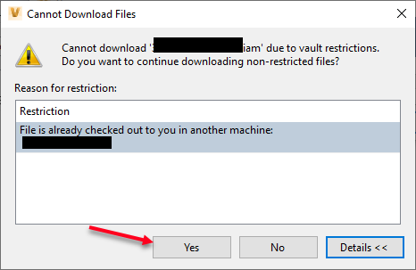 "File is already checked out..." when trying to open a file from Vault