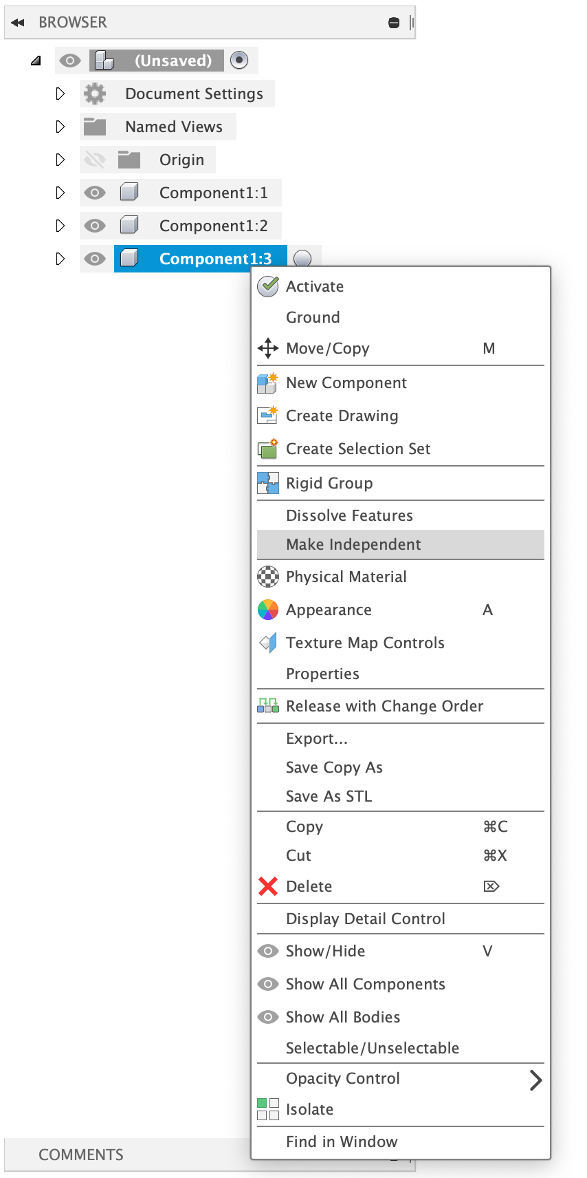 How to edit an individual component of a component pattern in Fusion
