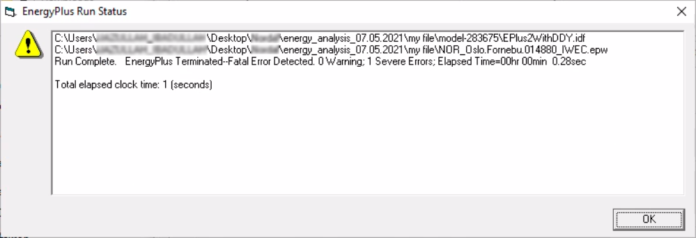 Os dados exportados do modelo de energia do Insight gerado a partir do Revit não podem ser ...