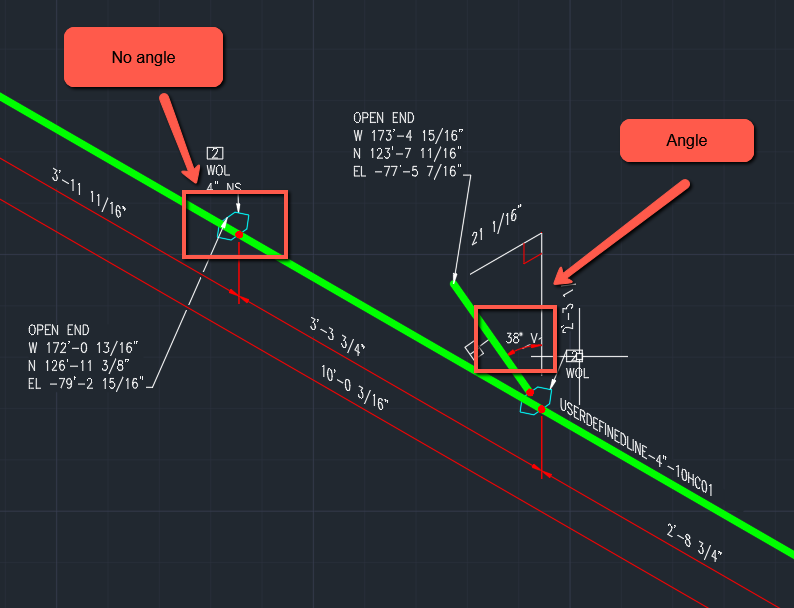 No Angle Will Be Shown In An AutoCAD Plant 3D Isometric Drawing For An