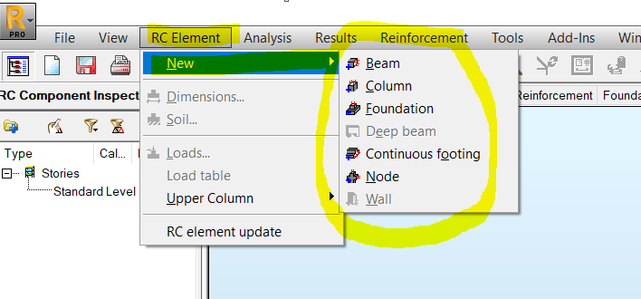 RC provided reinforcement standalone mode in Robot Structural Analysis