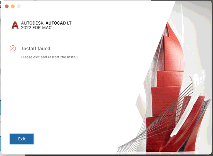 Installation stuck or failed for AutoCAD or AutoCAD LT on macOS