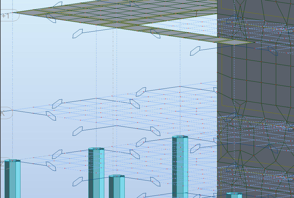 Members not visible or presented as blue dotted lines in main model ...