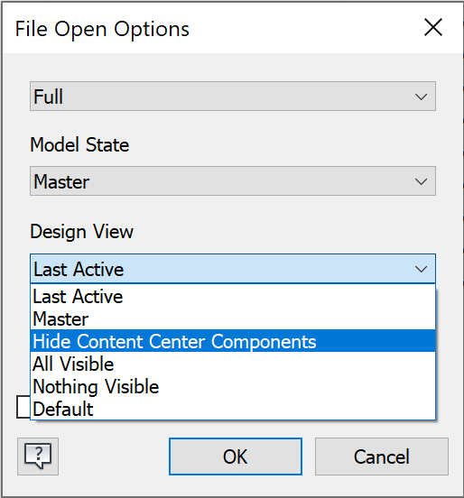 How to suppress all content center components in Inventor to show only ...
