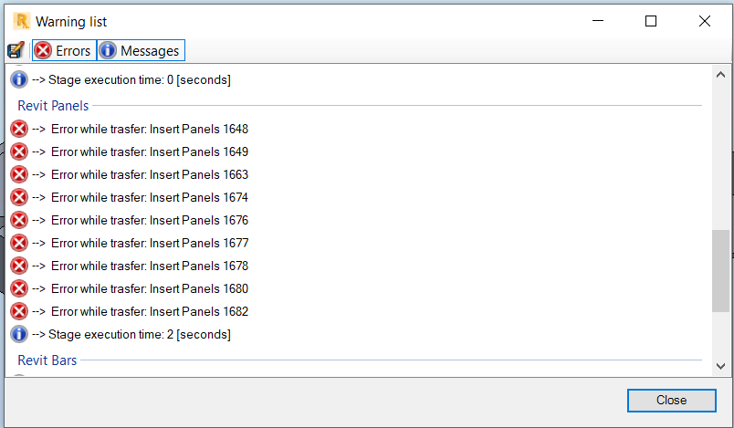 "Can't make Extrusion" error while model export from Robot Structural Analysis to Revit Structure.
