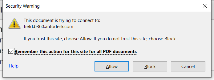 无法打开从 BIM 360 Field Management 导出的 PDF 报告中问题 ID 的超链接
