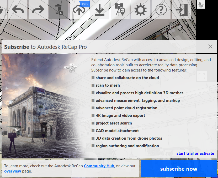 Unable To Publish A Project To The Cloud From Recap Pro 