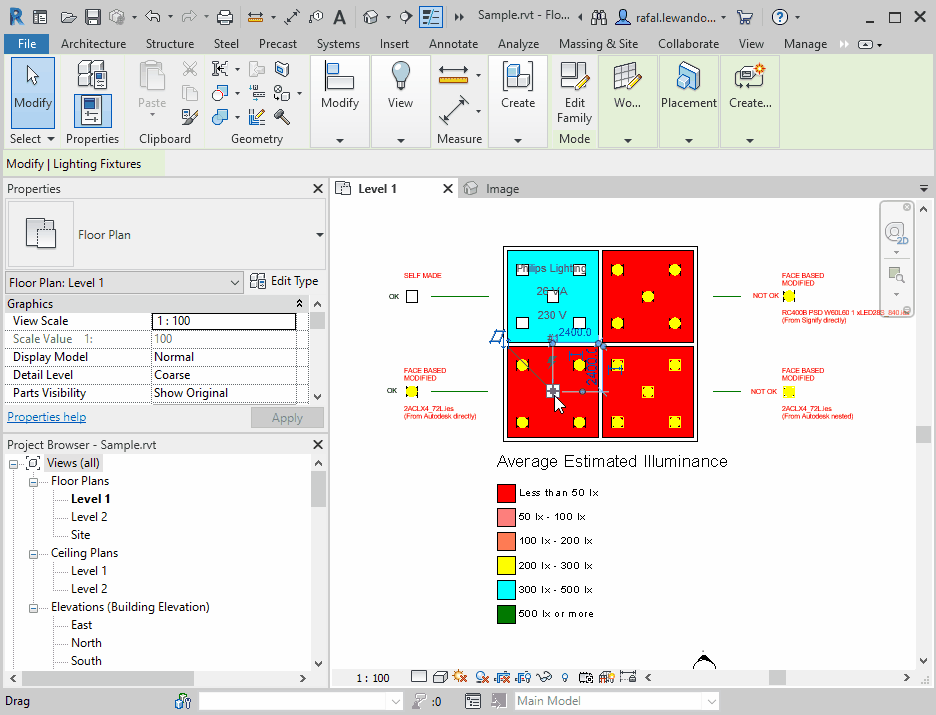 在 Revit 中使用自定义创建的 IES 文件时，房间的平均估计照度计算不正确