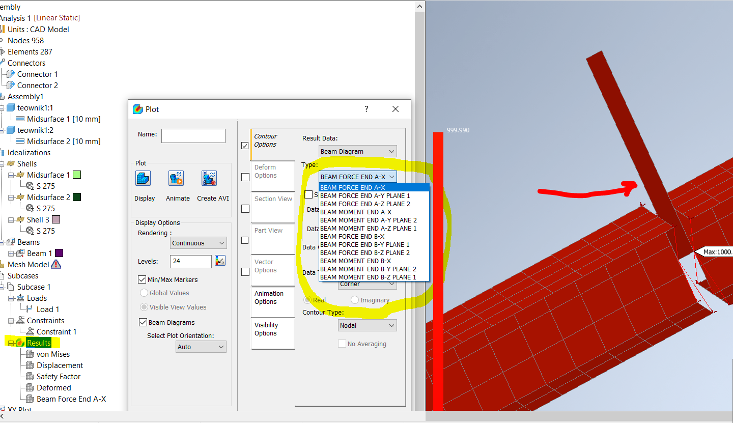 在 Inventor Nastran 中按壳单元模拟梁的等效力