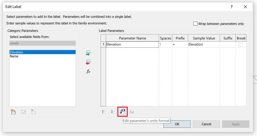 Can't set the unit rounding and symbol for the Level Head separately in Revit