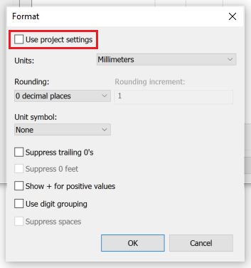 Can't set the unit rounding and symbol for the Level Head separately in Revit
