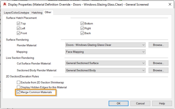 2D Section/Elevation missing components with material style in AutoCAD ...