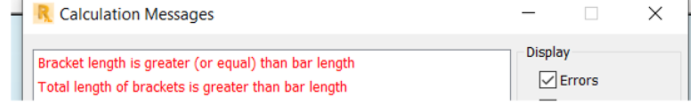 "Bracket length is greater (or equal) than bar length" while model with ...