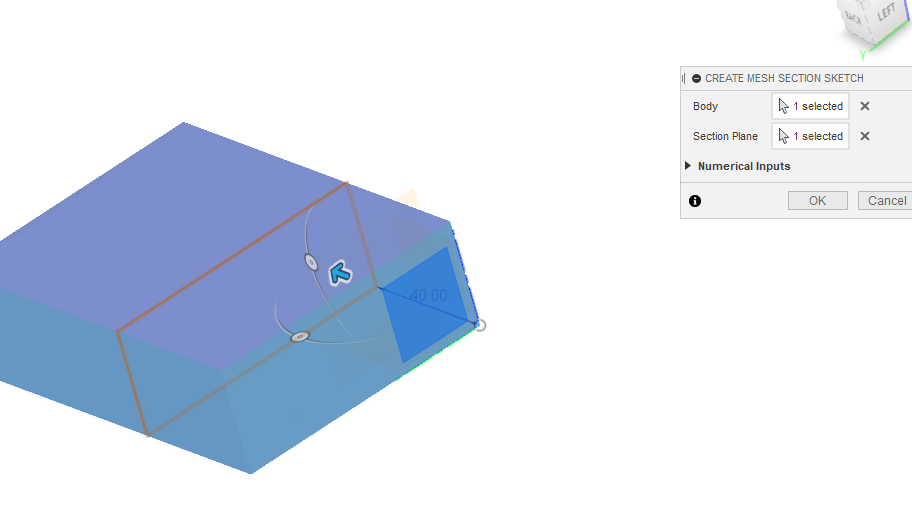 More cursor clicks are required when taking a mesh section sketch in Fusion 360