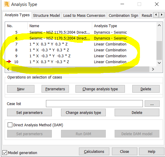 Automatic load cases combination generation including seismic load cases in Robot structural ...