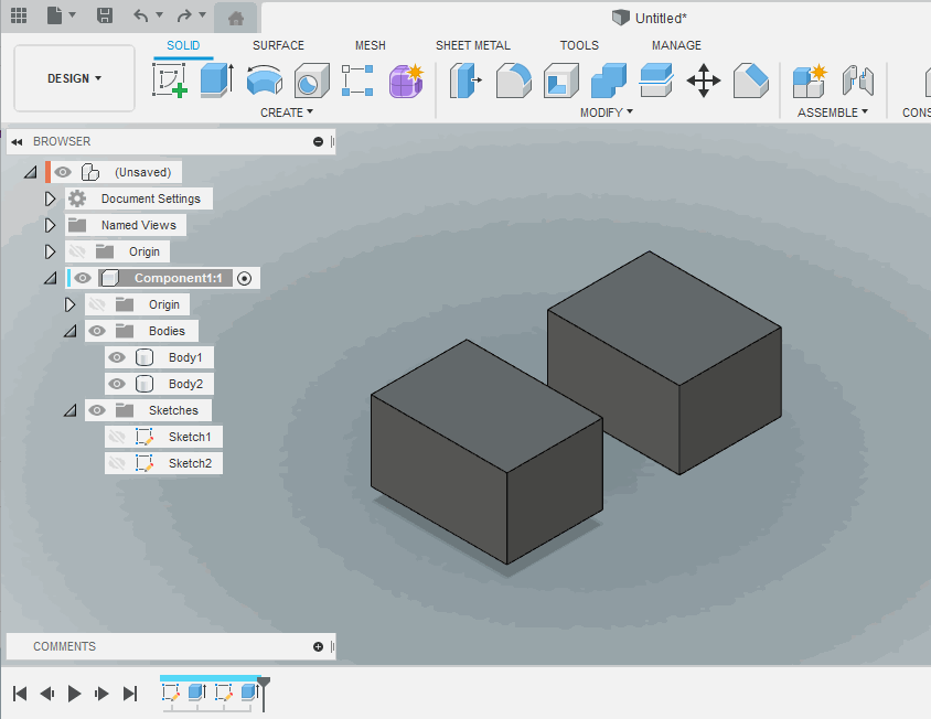 How To Move Bodies And Sketches From One Component To Another In Fusion 360