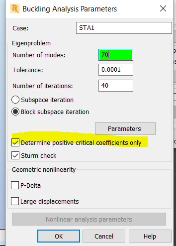 How to avoid negative critical coefficients while buckling analysis in Robot Structural Analysis