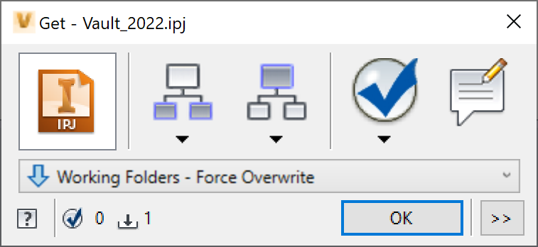 Inventor Project file has a Red status icon in Vault