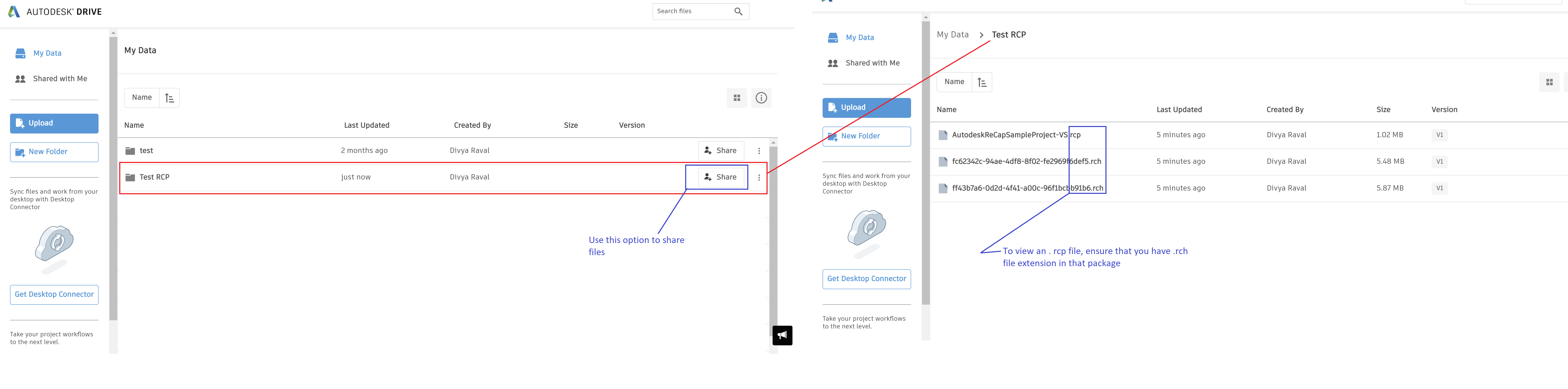 "Something went wrong" when trying to share a Recap RCP project via Autodesk Drive