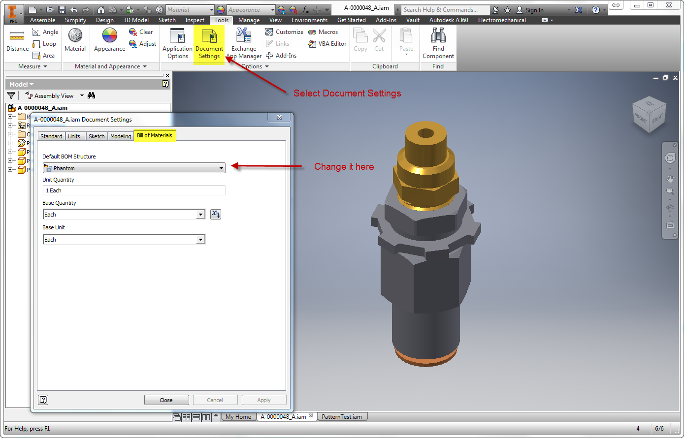 Bill of Materials started showing parts from sub assemblies within Inventor Drawing Structured ...