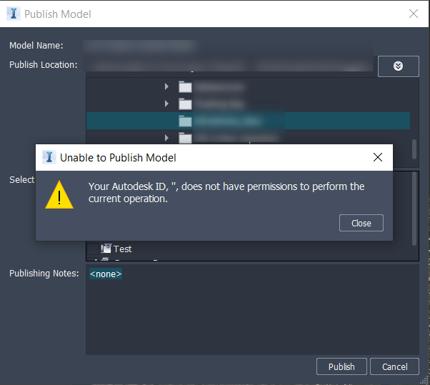 "Your Autodesk ID does not have permission to perform the current operation" when trying to ...