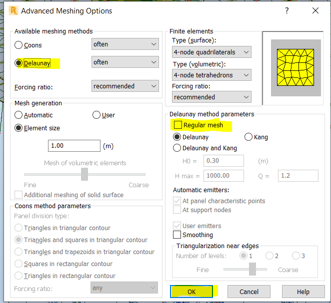 Program freezes while finite mesh generation in Robot Structural Analysis
