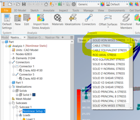Cable stress not available in static analysis results for structure ...