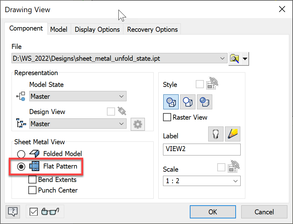 Right-click on a hole edge of an Inventor sheet metal part shows select ...