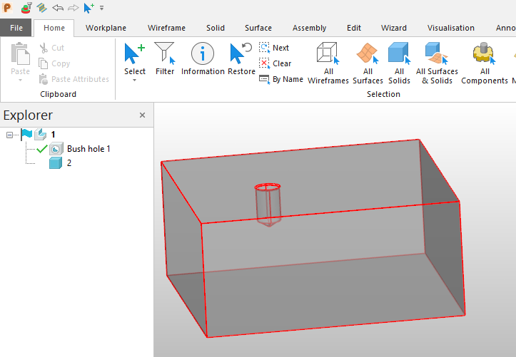 How to reverse a solid hole feature in PowerShape.