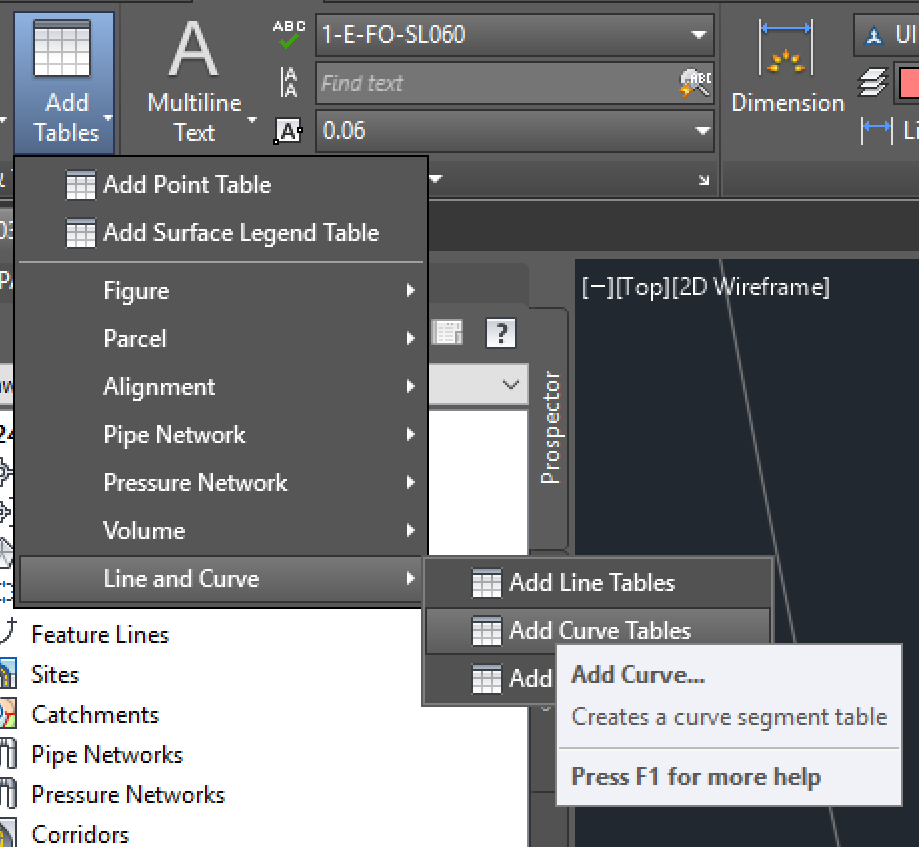  No Valid Selections When Creating An Alignment Curve Table In Civil 3D