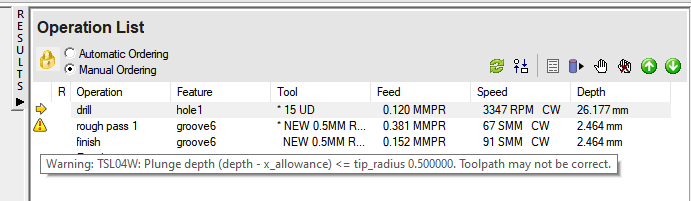 TSL04W: Plunge depth (depth - x_allowance)