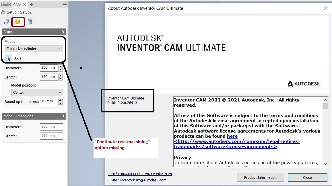 계속 레스트 가공 옵션이 Inventor CAM 터닝의 설정에 누락됨