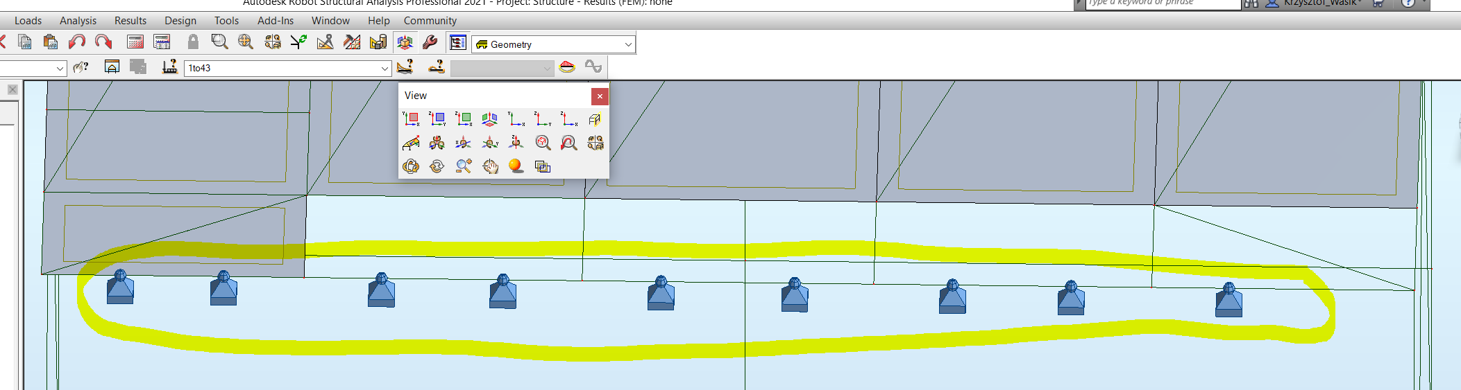 Nodal supports defined in Robot Structural Analysis model are presented as solid blocks after ...