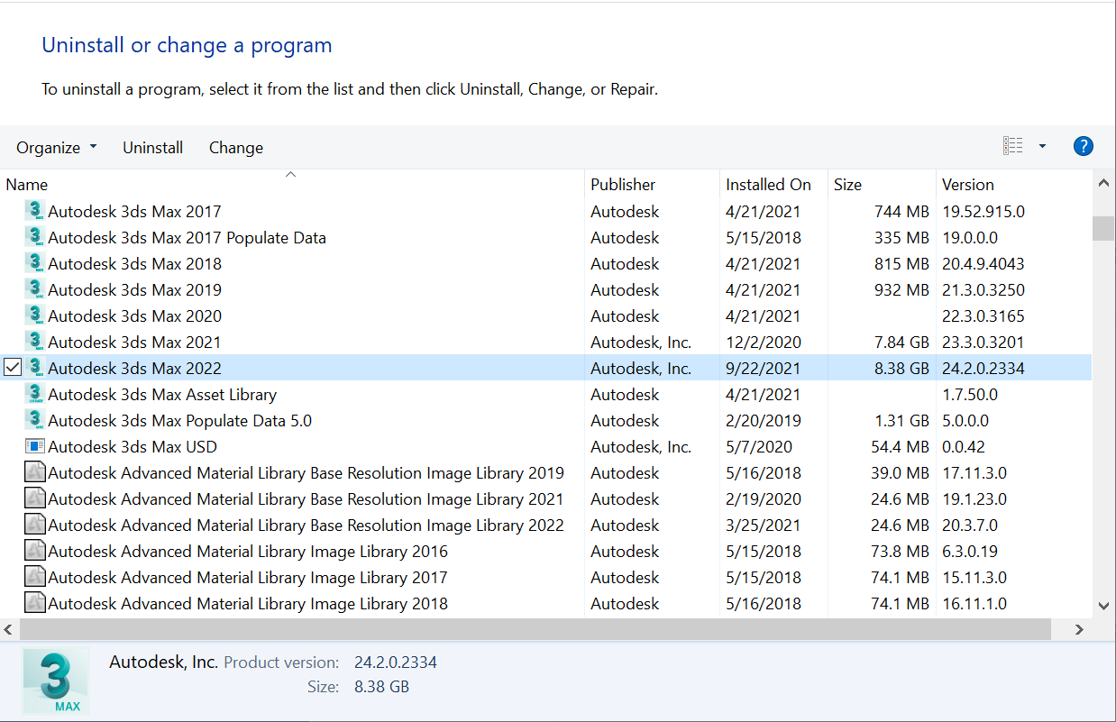 3ds Max 단일 렌더 노드에서 수정자 스택 형상 결과 손상됨