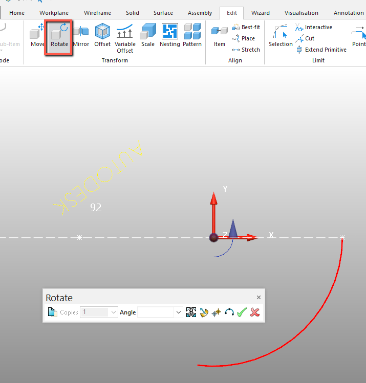 Rotating Wrap text unfolds the wrap into a linear direction once rotate command is used in ...