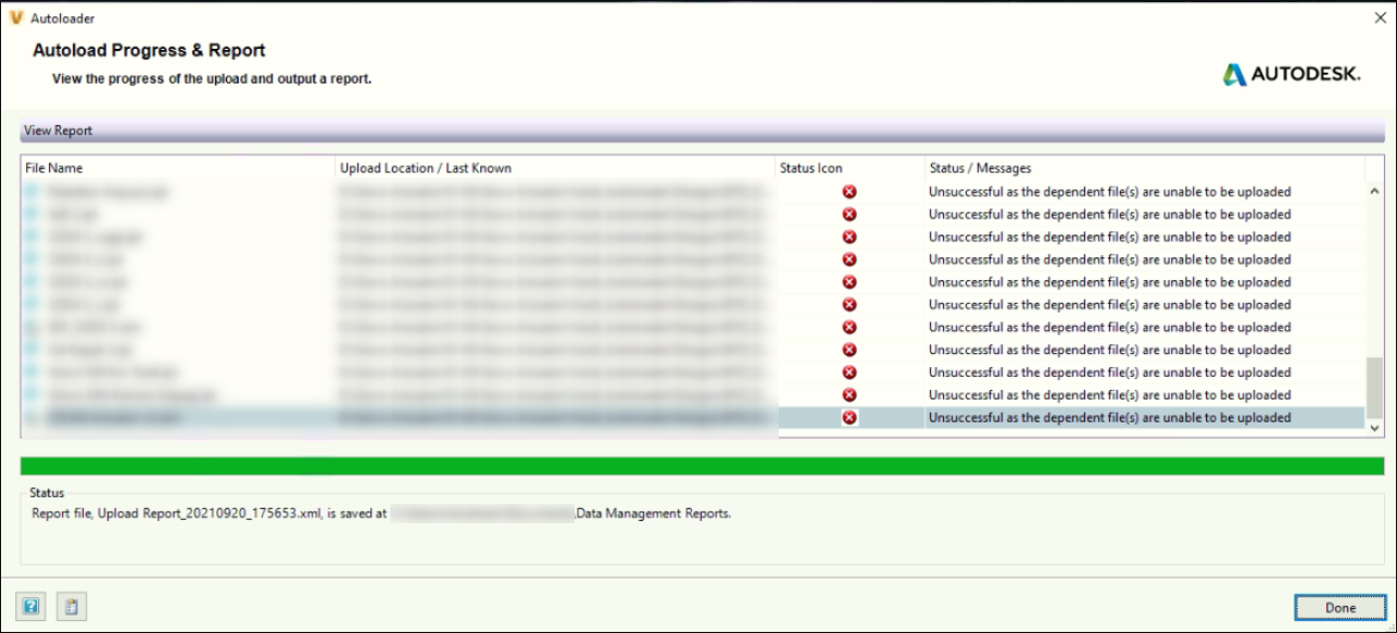 In Vault Autoloader message appear: "unsuccessful as the dependent file(s) are unable to be upload"