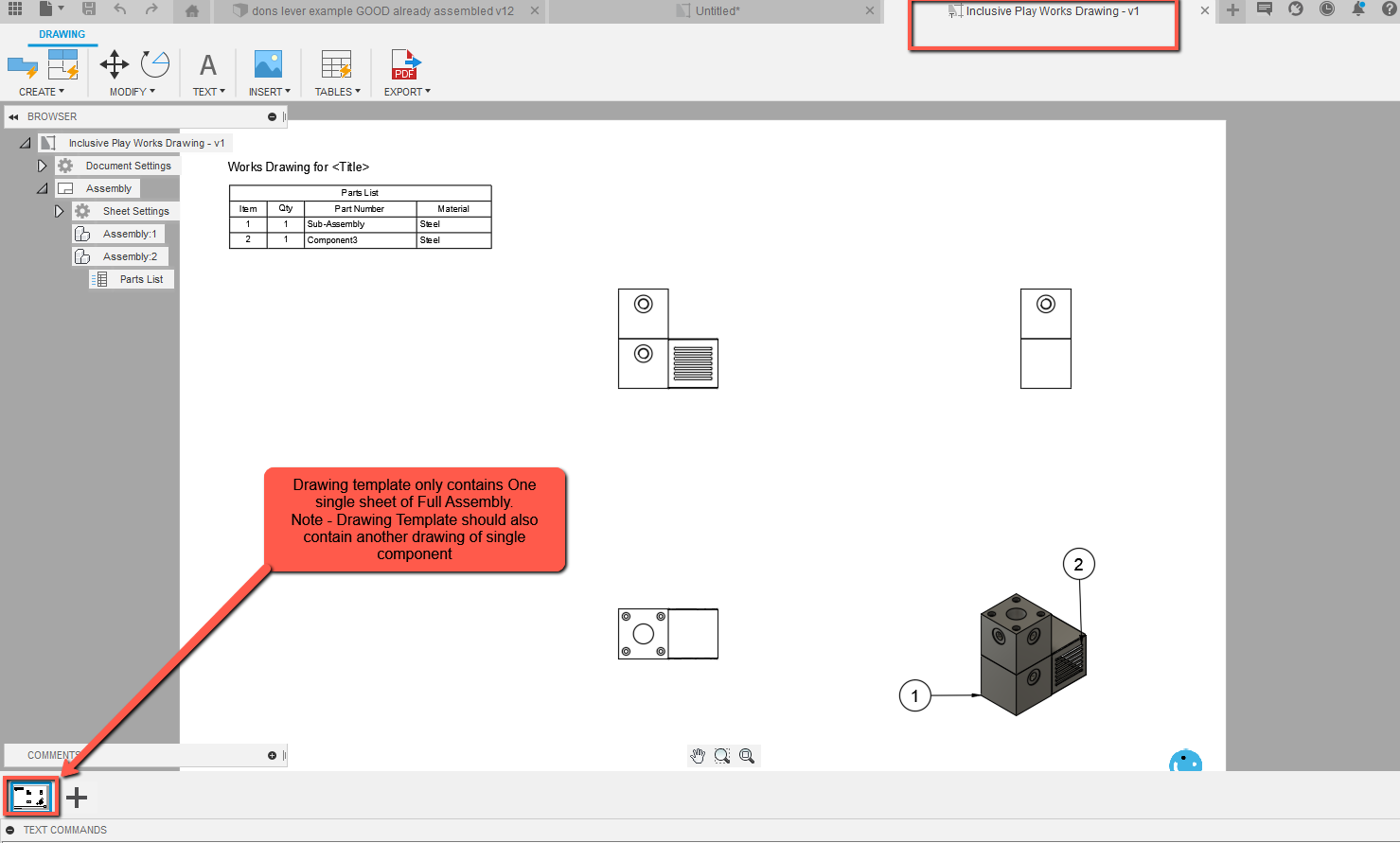 Multiple sheet drawing template fails to create multiple drawings of ...