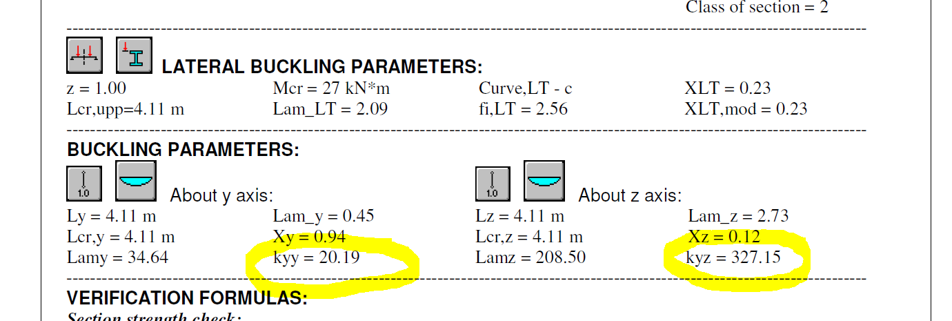 大相互作用系数kyy、kzy、kzz和kyz，同时钢构件根据Robot Structural Analysis中的EN进行设计