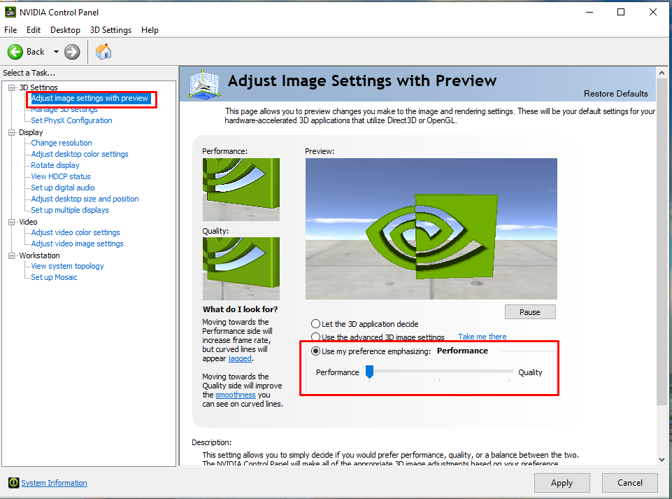 Video card settings for improved performance in PowerMill