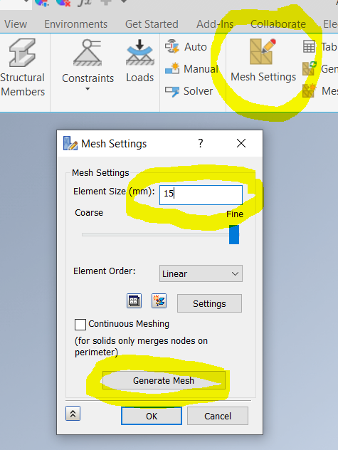 "Meshing failed" while solid model with very thin walls meshing in Inventor Nastran