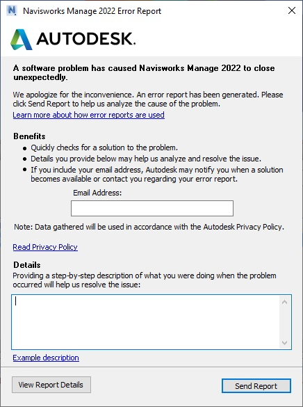 Opening A VUE File Crashes Navisworks Navisworks Products Autodesk 