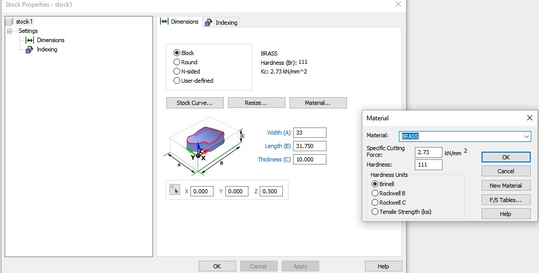 FeatureCAMの新規ドキュメントで、工具プロパティに設定された送りと回転数を使用しない工具