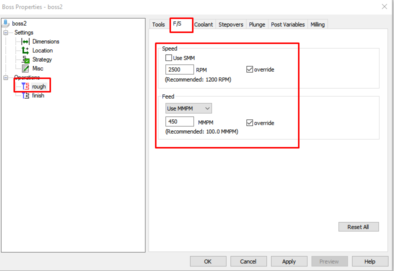 Tools not using feeds and speeds set in tool properties in new documents in FeatureCAM