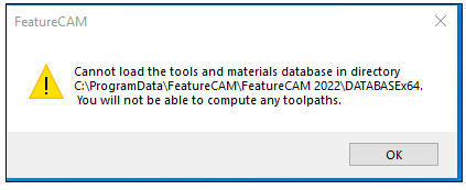 "Error saving crib 'tool'. Please check your database permission" message when trying to start ...