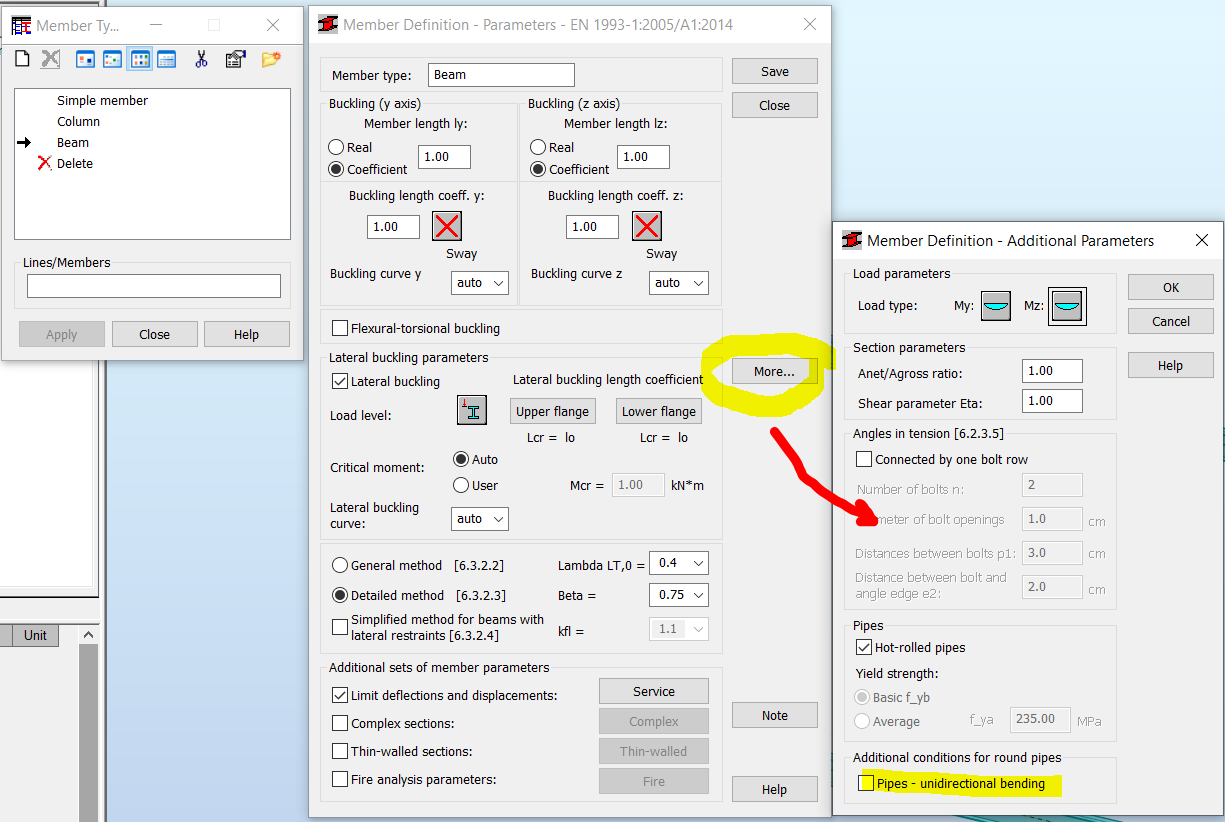 Best practice for using Pipes while steel design code check in Robot Structural Analysis
