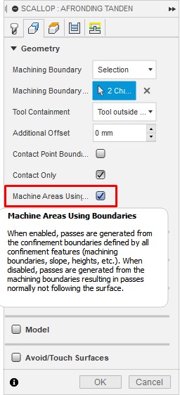 Scallop toolpath drops over edge in Fusion