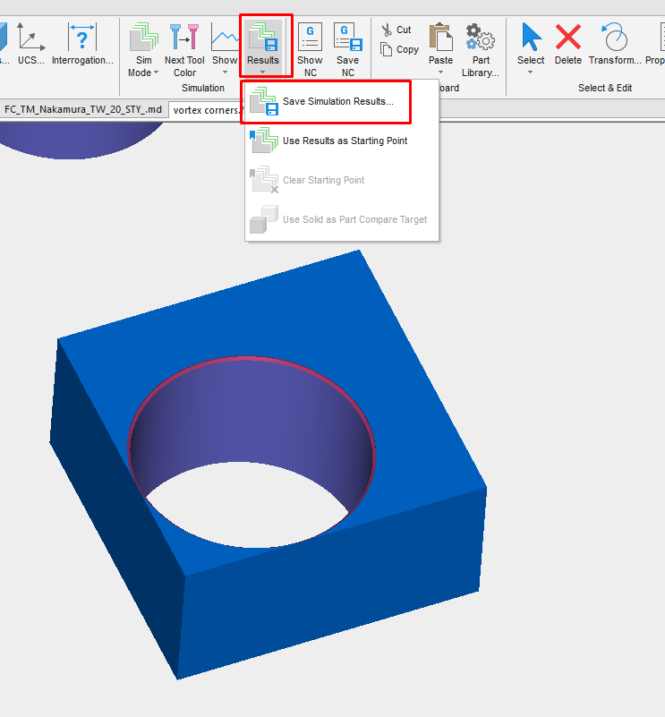 FeatureCAM의 홀 중심에서 보텍스 밀링 가공
