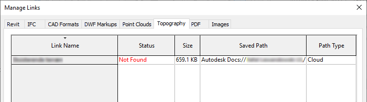 Failed to unload or reload Topography link in Revit using various ...