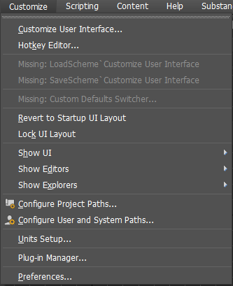 Right-click context, Scene Explorer and various Toolbar menus missing in 3ds Max